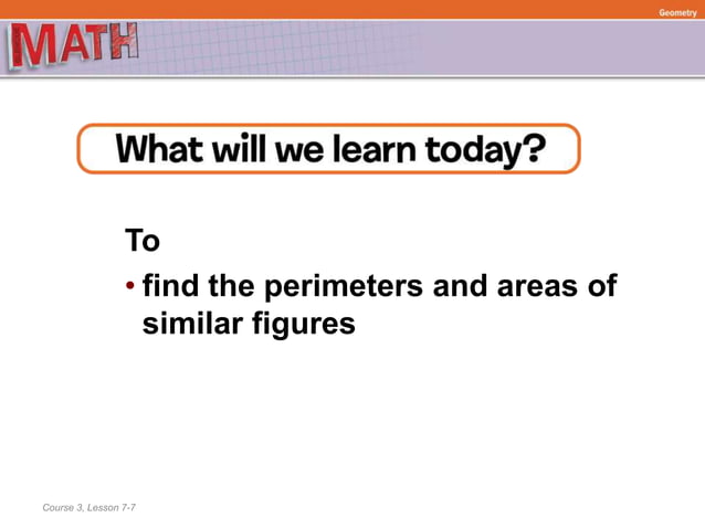 (8) Lesson 7.7 - Area and Perimeter of Similar Figures | PPT