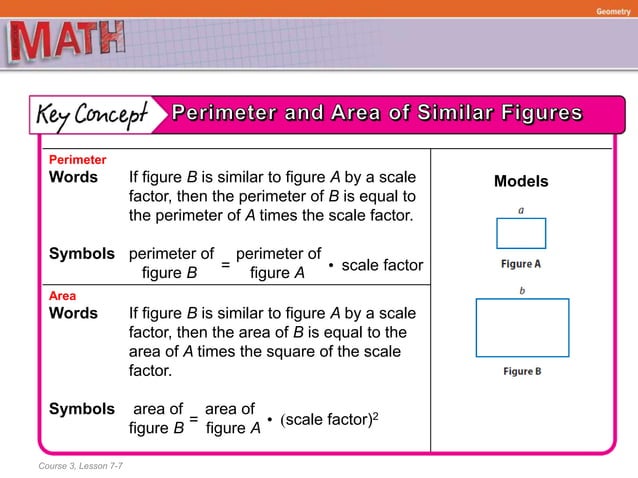 (8) Lesson 7.7 - Area and Perimeter of Similar Figures | PPTX | Physics ...