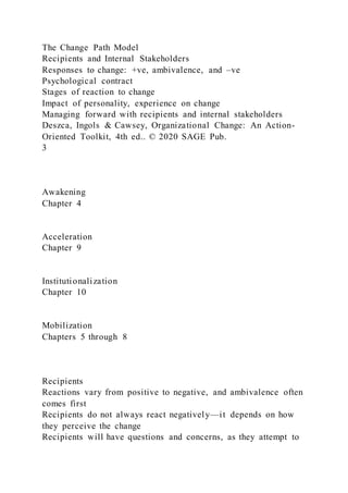 Chapter 7 Managing Recipients of Change and Influencing Interna | PDF