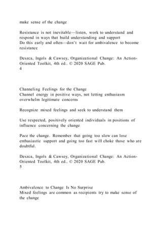 Chapter 7 Managing Recipients of Change and Influencing Interna | PDF