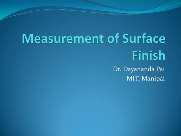 Chapter 7 measurement of surface finish | PDF