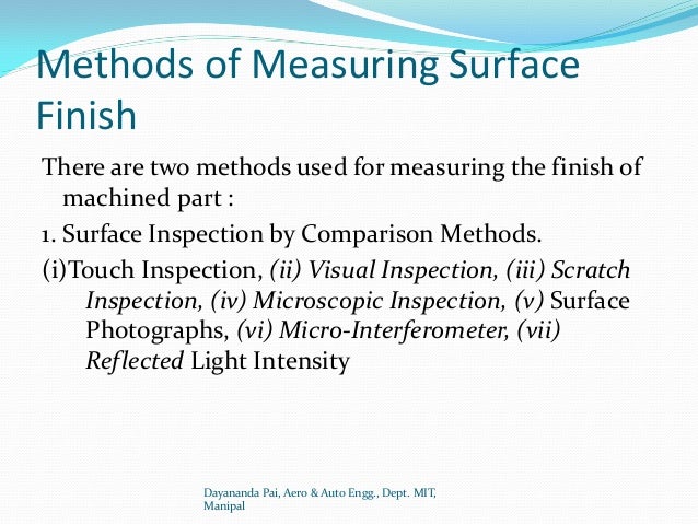 Chapter 7 measurement of surface finish
