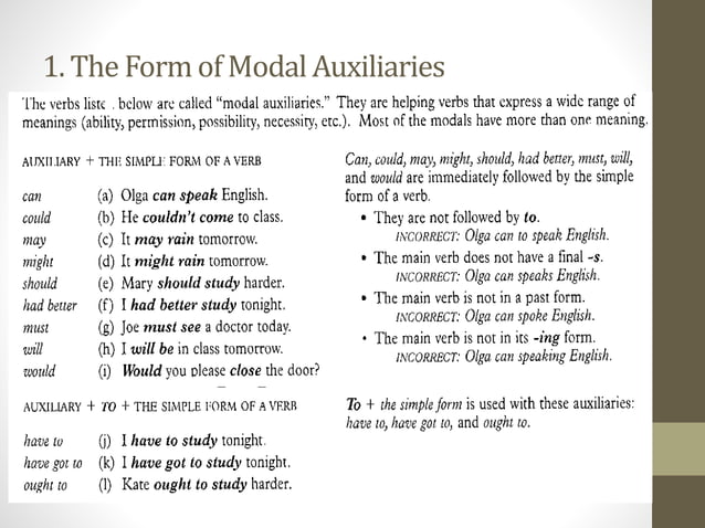 Chapter 7 modal auxiliaries | PPTX