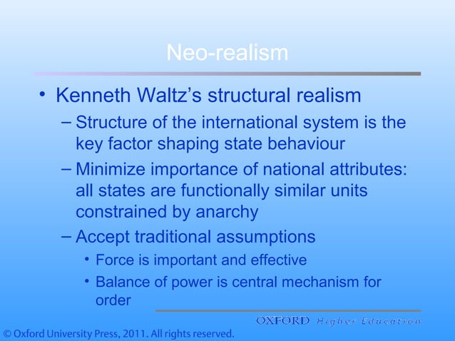 Neo-realism & Neo-liberalism | PPT | Political Issues & policy | Politics