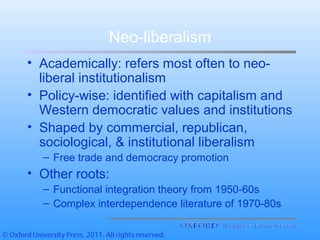 Neo-realism & Neo-liberalism | PPT