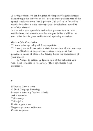 Chapter 7Organizing and Outlining the Speech BodySPEAK.docx