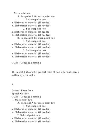 Chapter 7Organizing and Outlining the Speech BodySPEAK.docx