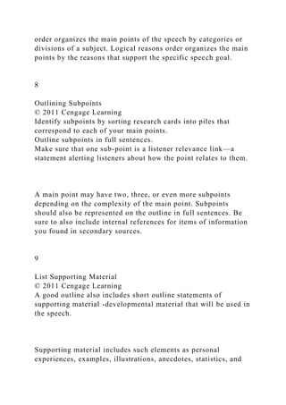 Chapter 7Organizing and Outlining the Speech BodySPEAK.docx