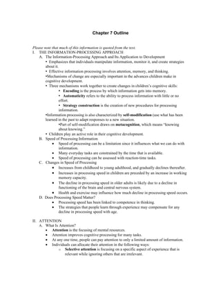 Chapter 7 outline | DOC | Brain and Nervous System Disorders | Diseases ...