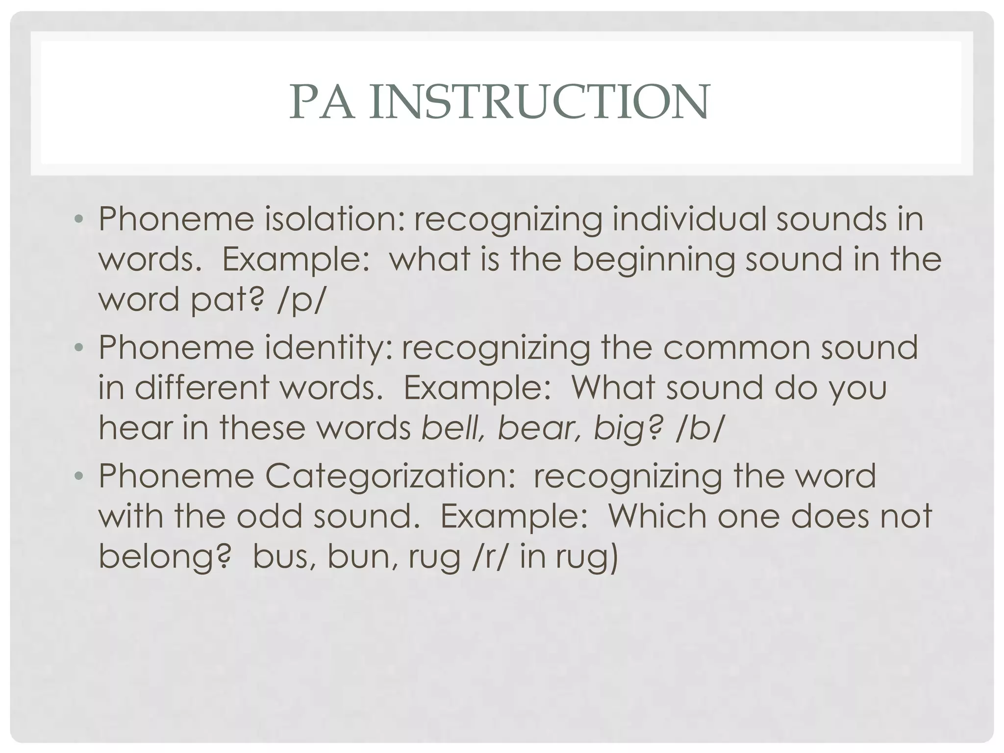 Phonemic Awareness Instruction | PPTX