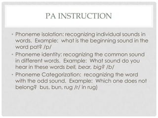 Phonemic Awareness Instruction | PPTX
