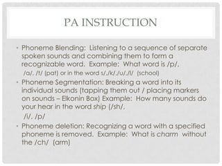 Phonemic Awareness Instruction | PPTX