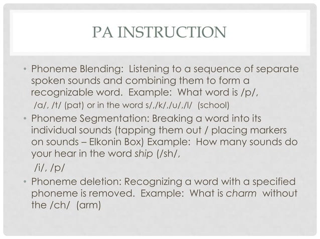 Phonemic Awareness Instruction | PPTX