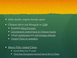 Chapter 7 Part 2- Mongols and Africa | PPTX