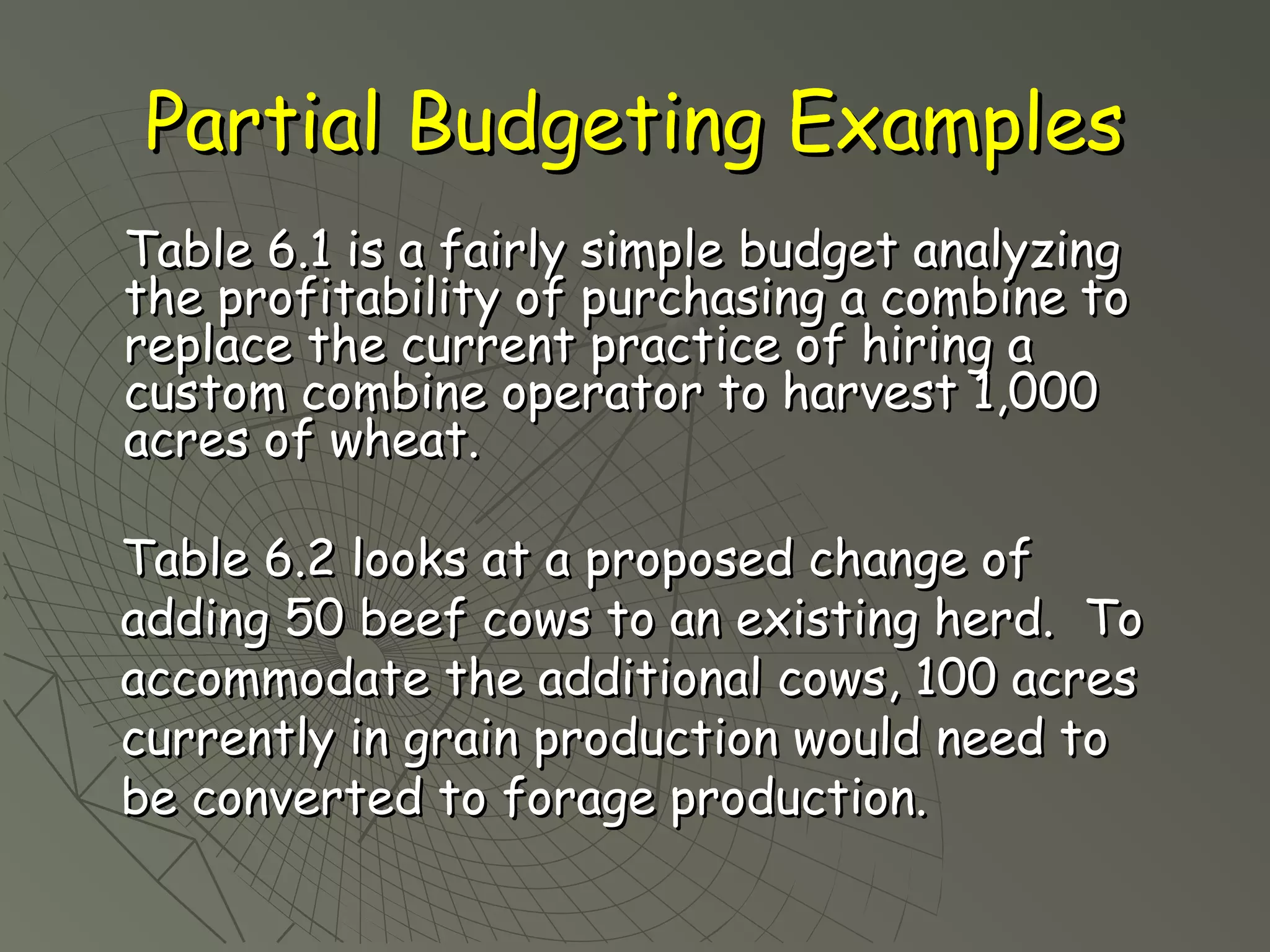 Chapter 7(partial budgeting) | PPT