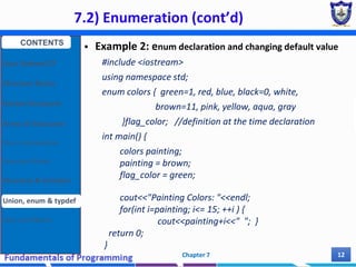 User Defined Datatypes in C++ (Union, enum, class) | PPTX | Programming Languages | Computing