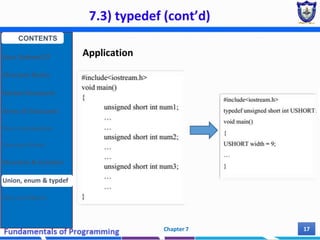 User Defined Datatypes in C++ (Union, enum, class) | PPTX | Programming Languages | Computing