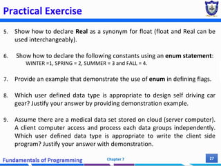 User Defined Datatypes in C++ (Union, enum, class) | PPTX | Programming Languages | Computing