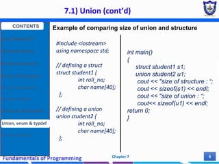 User Defined Datatypes in C++ (Union, enum, class) | PPTX | Programming Languages | Computing