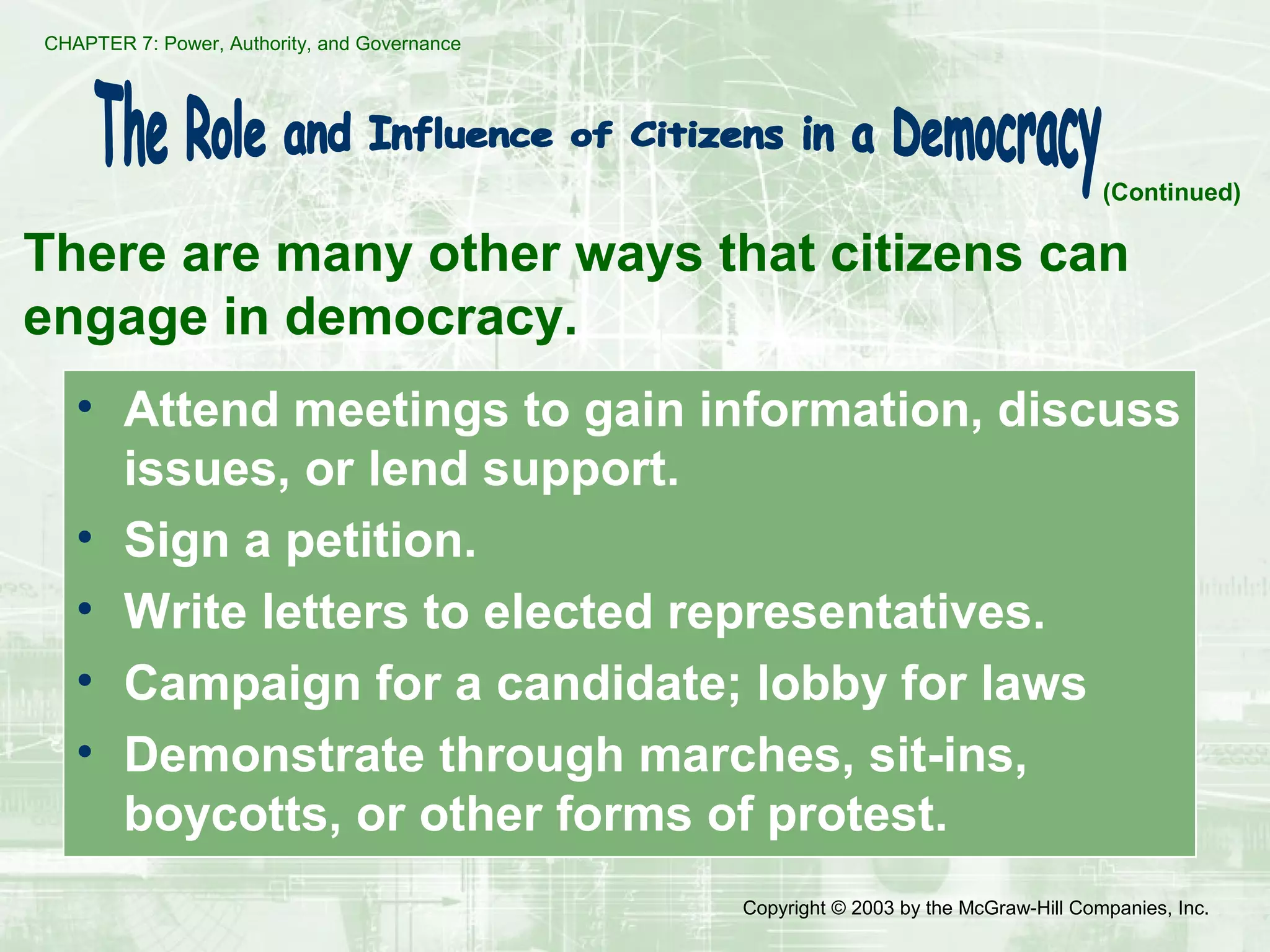 Chapter 7 power, authority, and governance | PPT