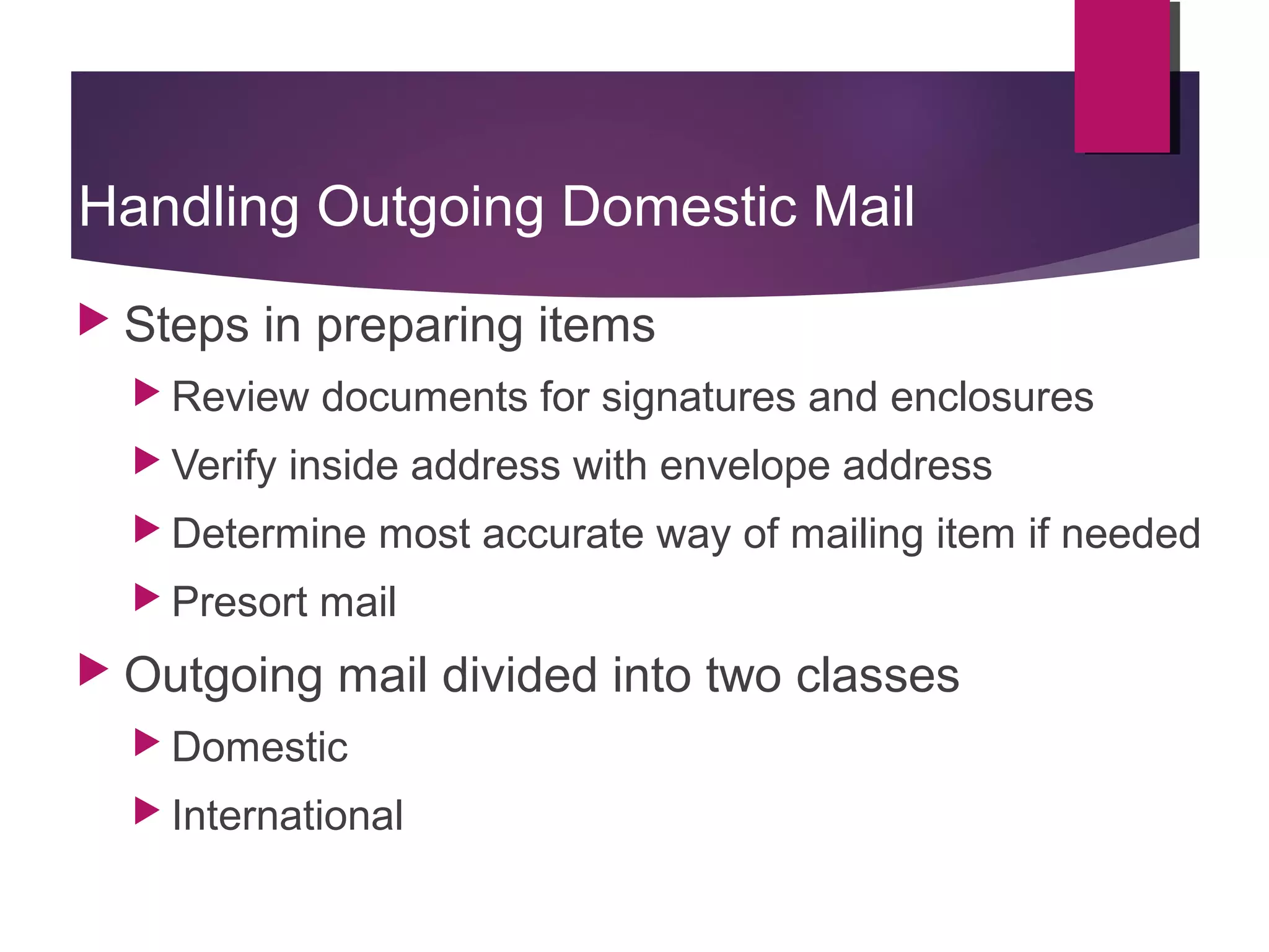 Chapter 7: Processing Mail | PPT