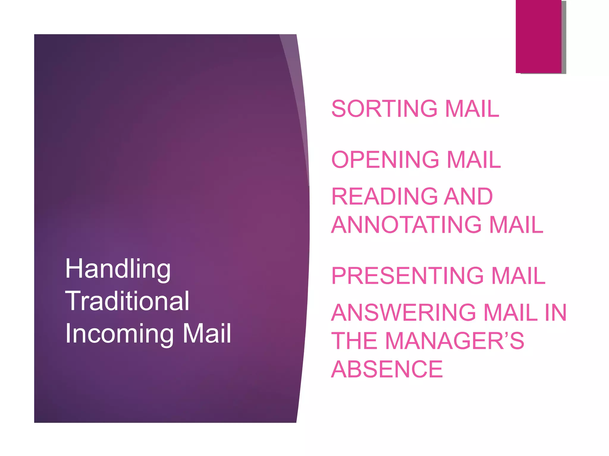 Chapter 7: Processing Mail | PPT