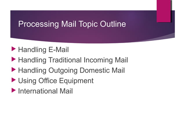 Chapter 7: Processing Mail | PPT