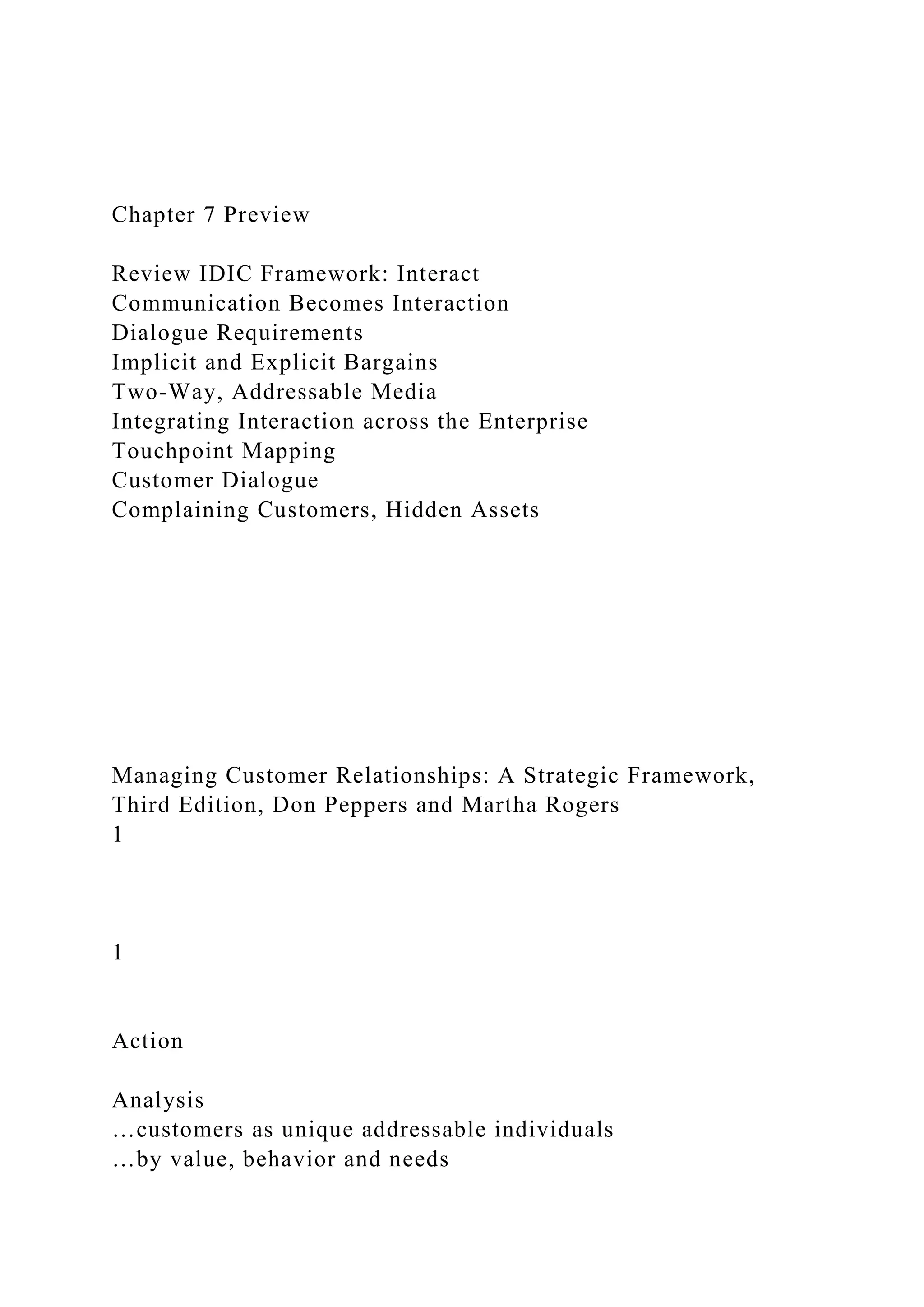 Chapter 7 PreviewReview IDIC Framework InteractCommunicat | DOCX