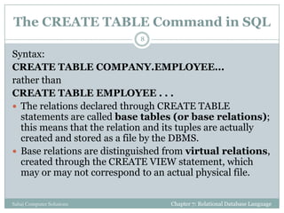 Chapter 7 relation database language | PPTX
