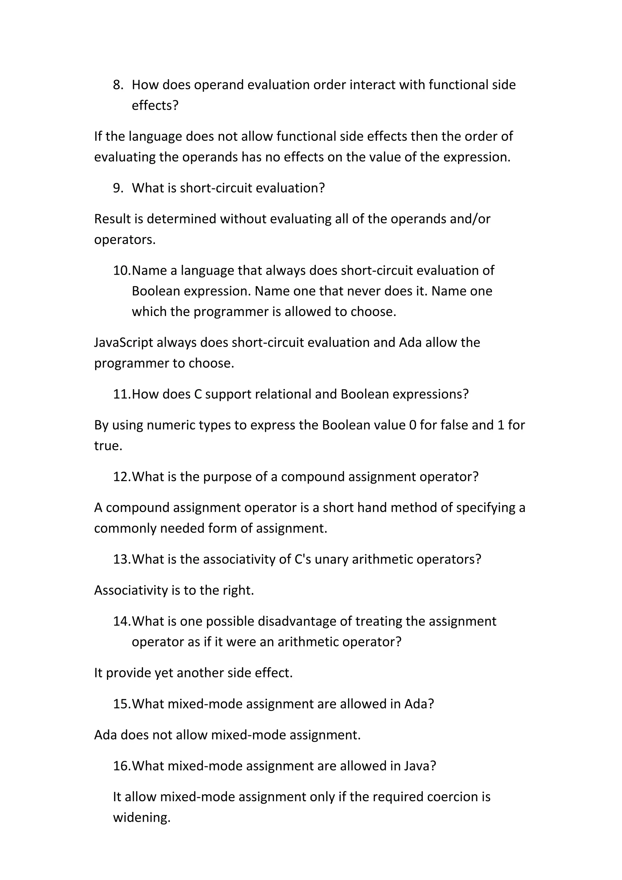 Chapter 7 review questions | DOCX | Programming Languages | Computing