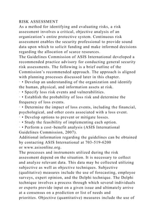 CHAPTER 7 Risk Assessment, Security Surveys, and PlanningLEARNIN.docx