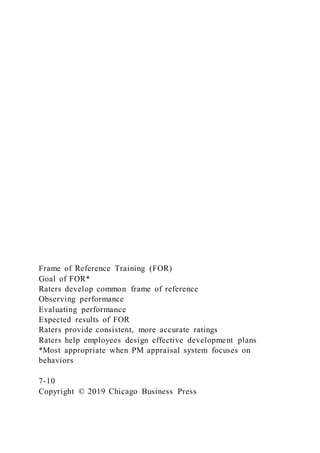 Chapter 7Rolling Out the Performance Management System7-1C | PDF