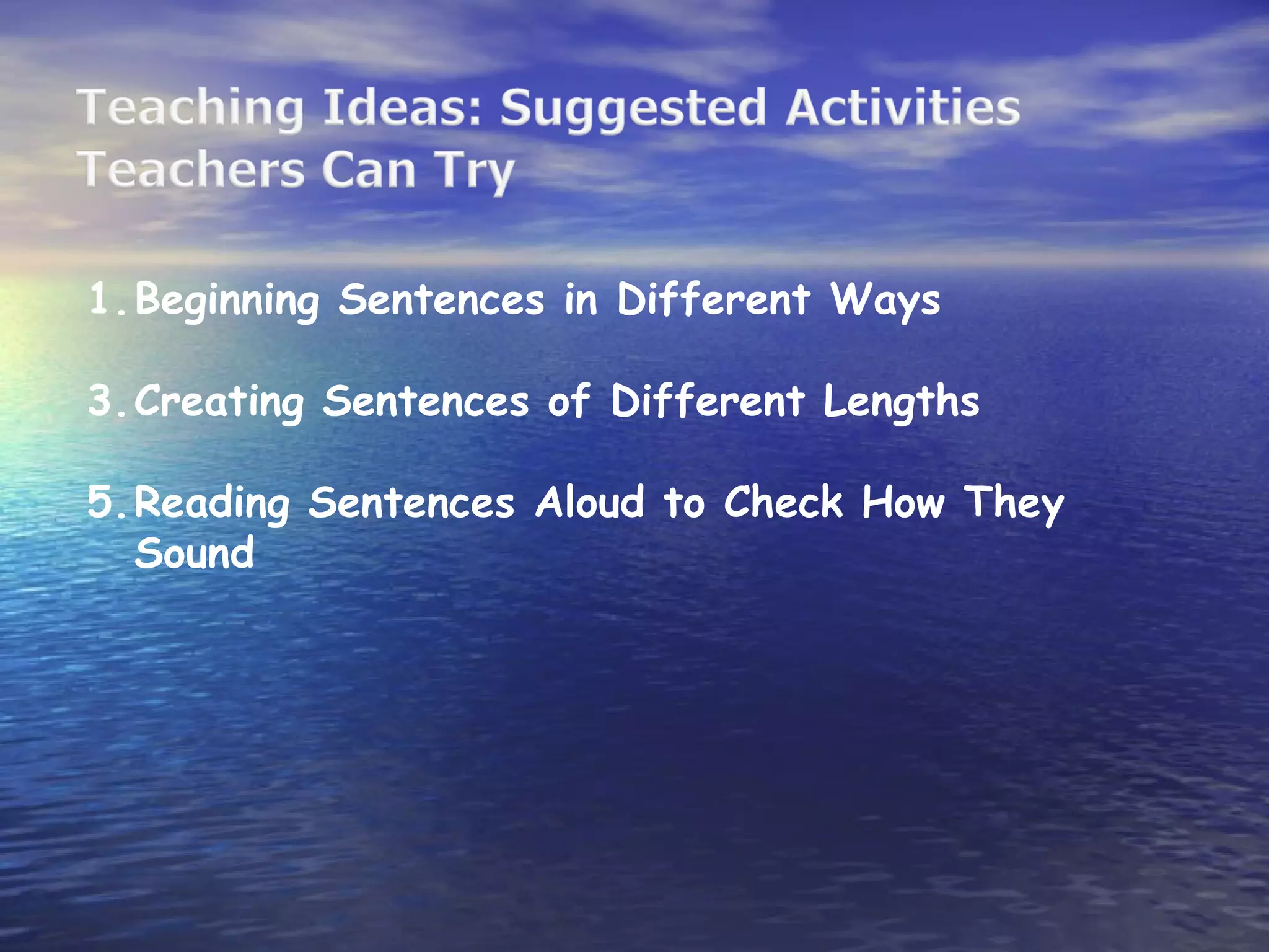 Chapter 7 sentence fluency | PPT | Free Download