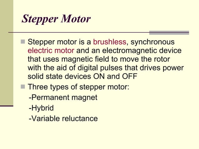 Chapter 7 stepper motor | PPT
