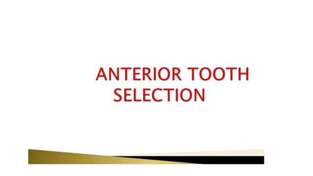 Teeth selection for complete denture | PDF