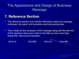 Chapter 7, the appearance and design of business message | PPT