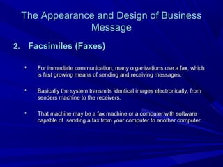 Chapter 7, the appearance and design of business message | PPT