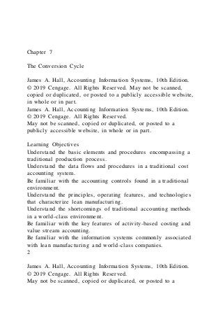 Chapter 7The Conversion CycleJames A. Hall, Accounting I | DOCX