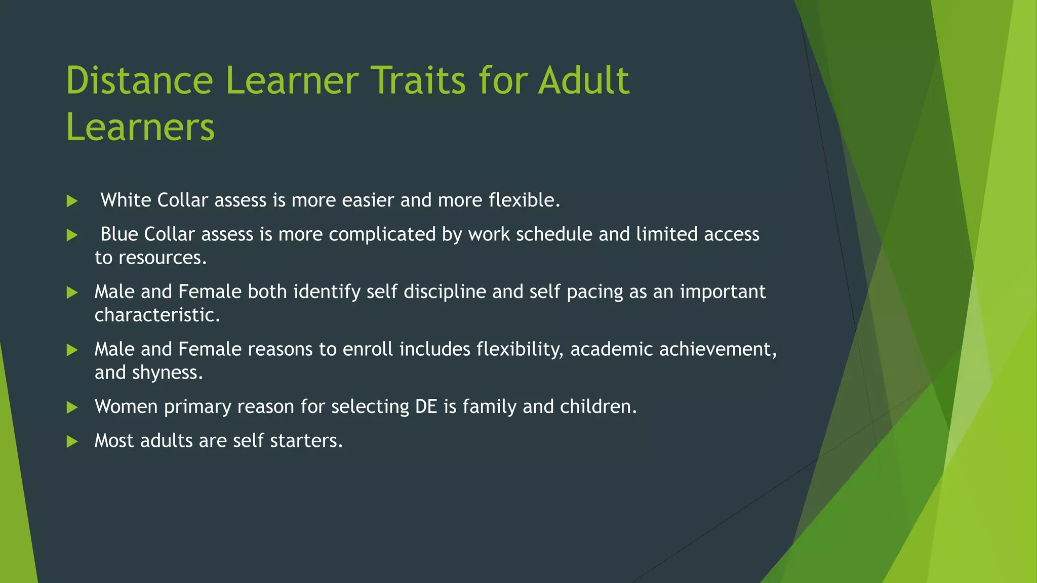 Chapter 7 the student and distance education | PPT