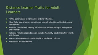 Chapter 7 the student and distance education | PPT