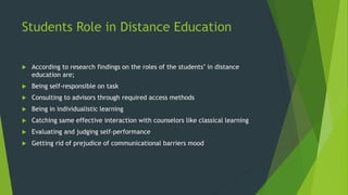 Chapter 7 the student and distance education | PPT