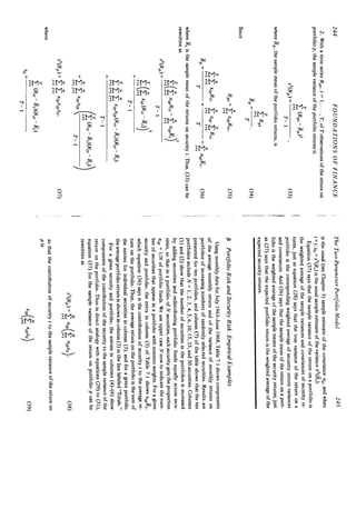 foundations of finance by fama 1976 Chapter 7 the two parameter portfolio model | PDF