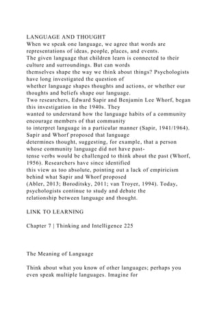 Chapter 7Thinking and IntelligenceFigure 7.1 Thinking .docx