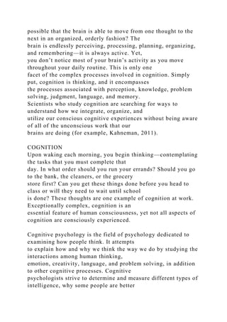 Chapter 7Thinking and IntelligenceFigure 7.1 Thinking .docx