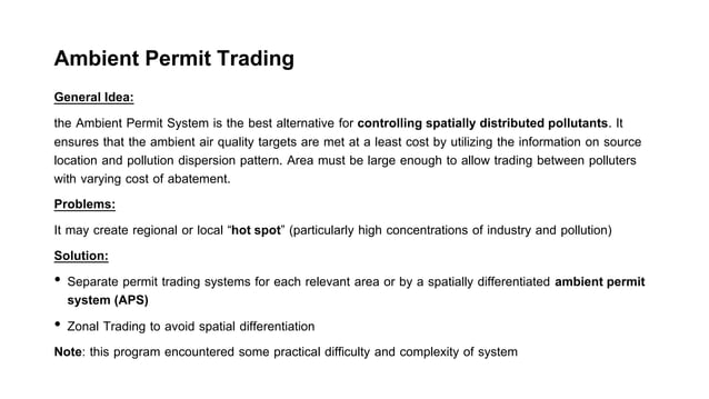 Chapter 7 tradable permits | PDF | Environmental Services Industry ...