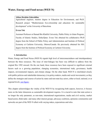 WEF Nexus Governance | PDF