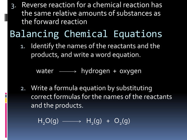 Chapter 8.1 : Describing Chemical Reactions | PPT