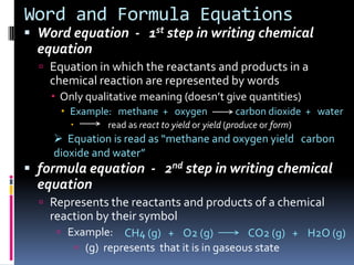 Chapter 8.1 : Describing Chemical Reactions | PPTX