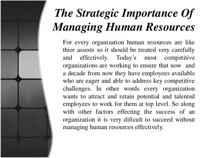Strategic Importance Of Human Resource Management - Printable Templates ...