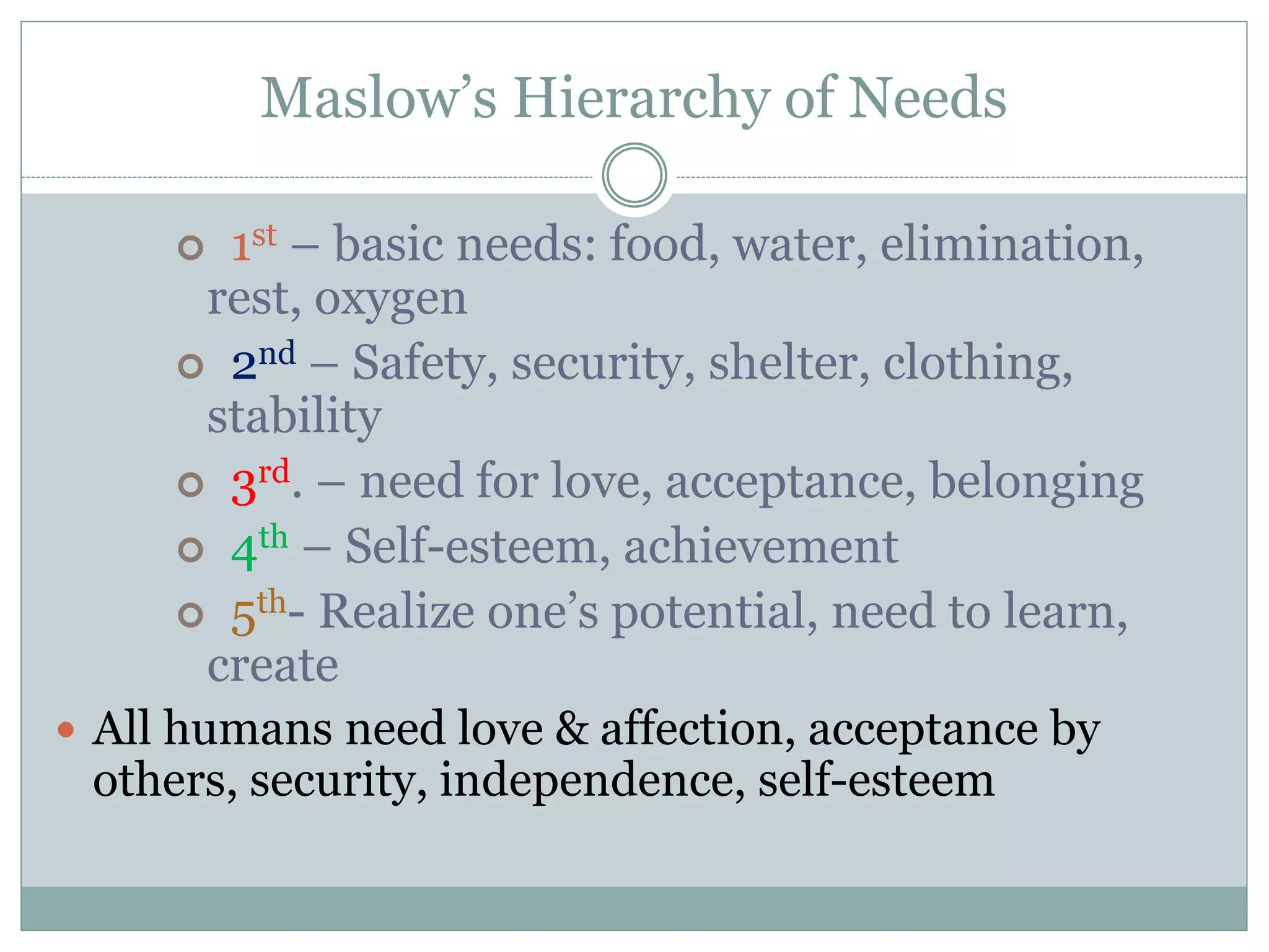 Chapter 8. human needs and development | PPTX